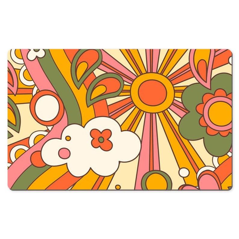 70s Boho Groovy Disco Mouse Pad Gamer Desk Mat Big Gaming - Etsy