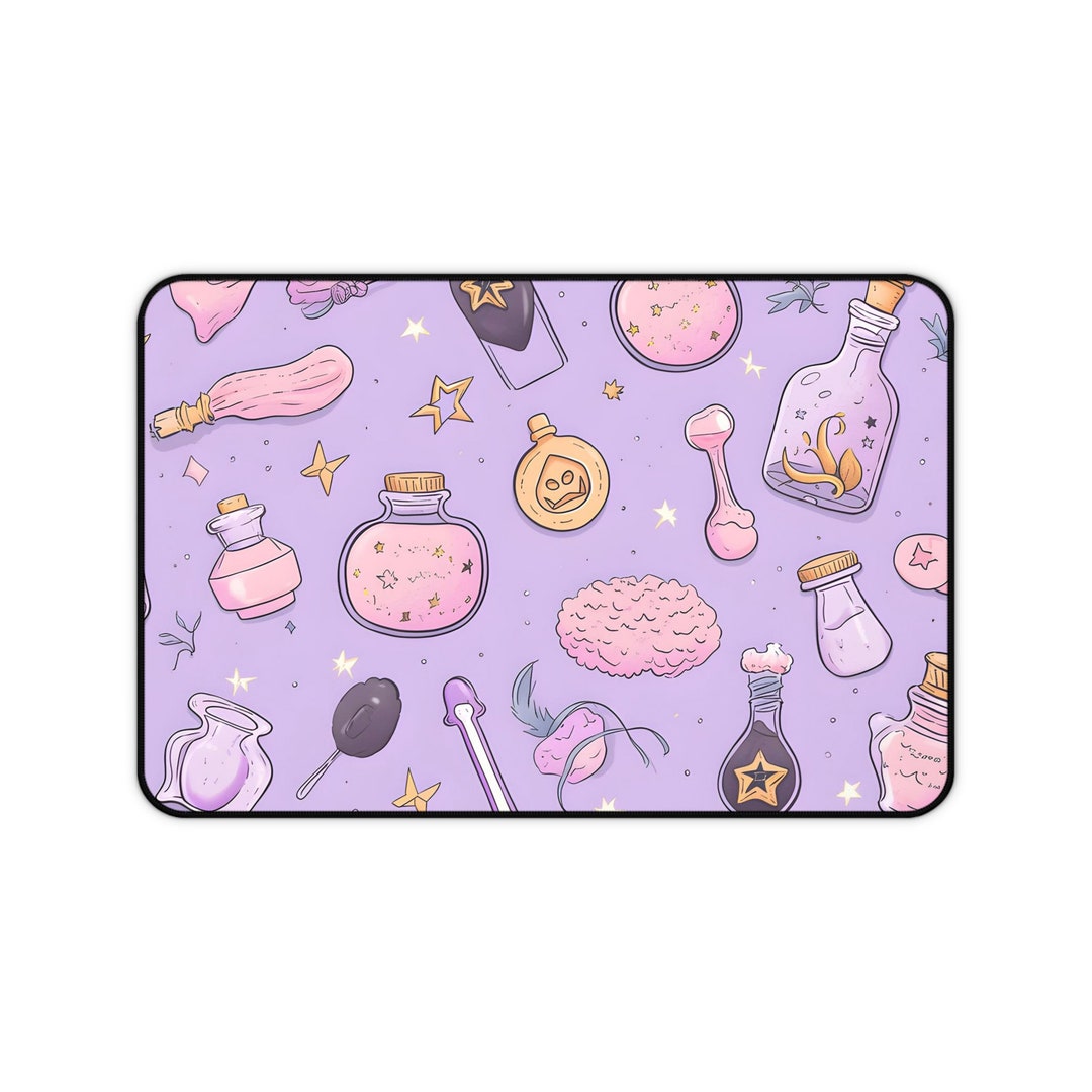Magical Potion Bottles Desk Mat, Kawaii Alchemy Aesthetic, Anime ...