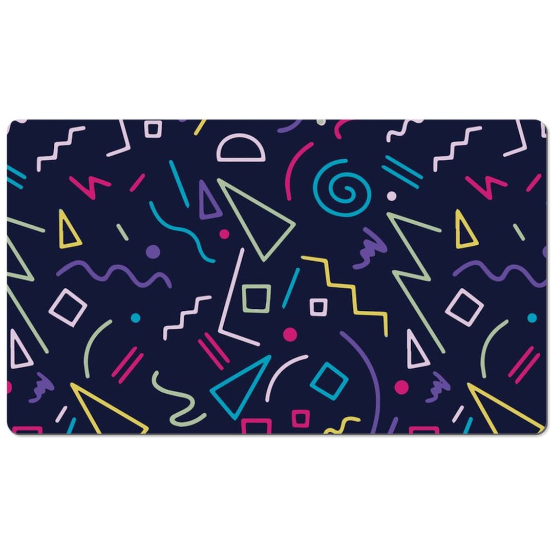 Funky Geometric Retro Mouse Pad, Large Desk Pad, Big Gaming Mousepad ...