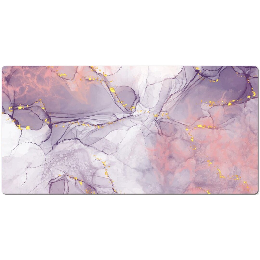 Purple Pink Marble Desk Mat, Large Desk Pad, Big Gaming Mousepad 10x16 ...