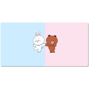 Line Friends Korean Kawaii Gamer Desk Mat, Large Desk Pad, Big Gaming ...
