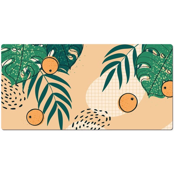 Tropical Monstera Orange Plant Mouse Pad Gaming Desk Mat 10x16 | Etsy
