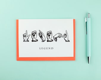 Sign language card | Etsy