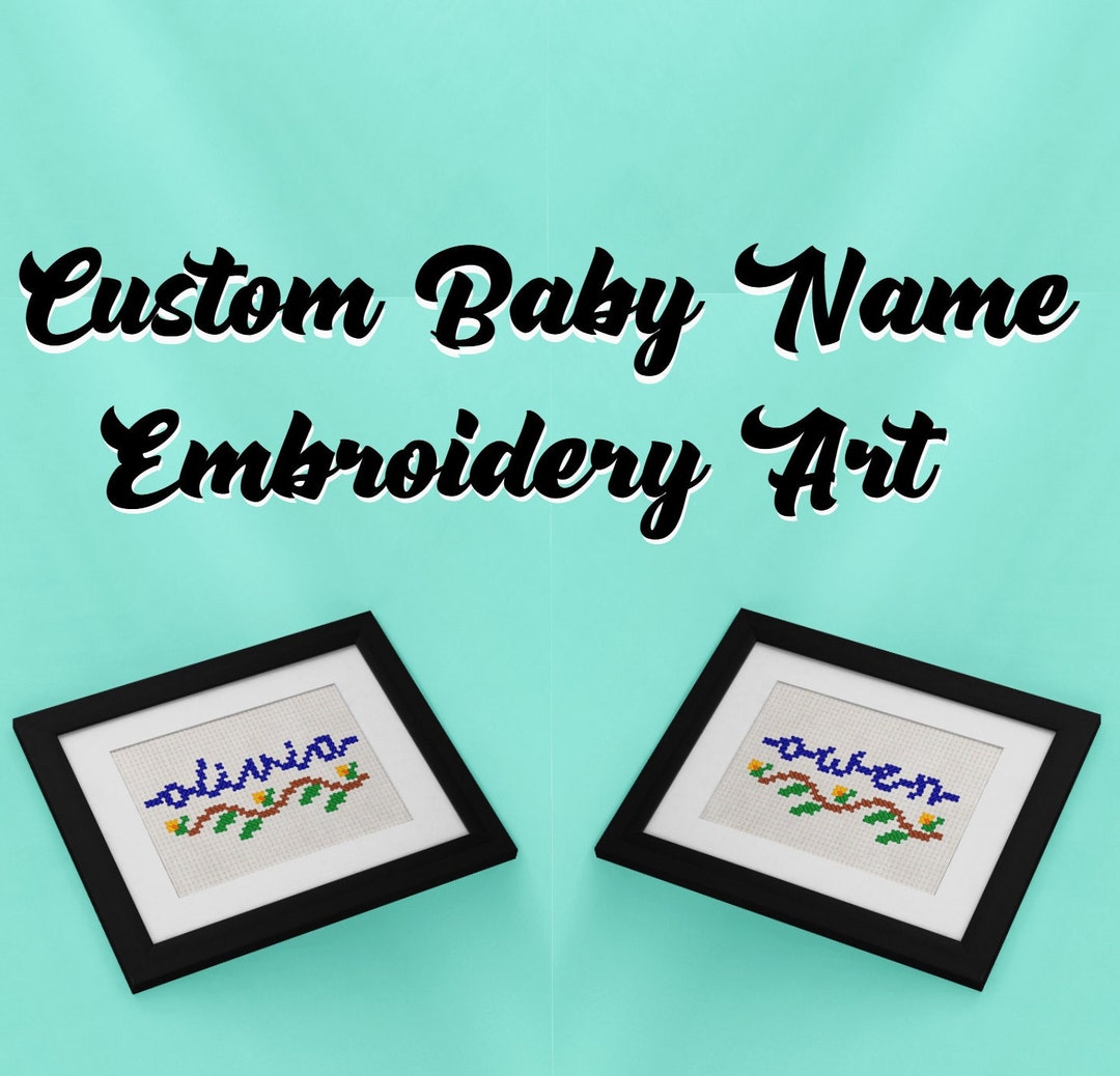 Custom Baby Name Cross Stitch Art Print, 5x7 New Parent Gift - Etsy