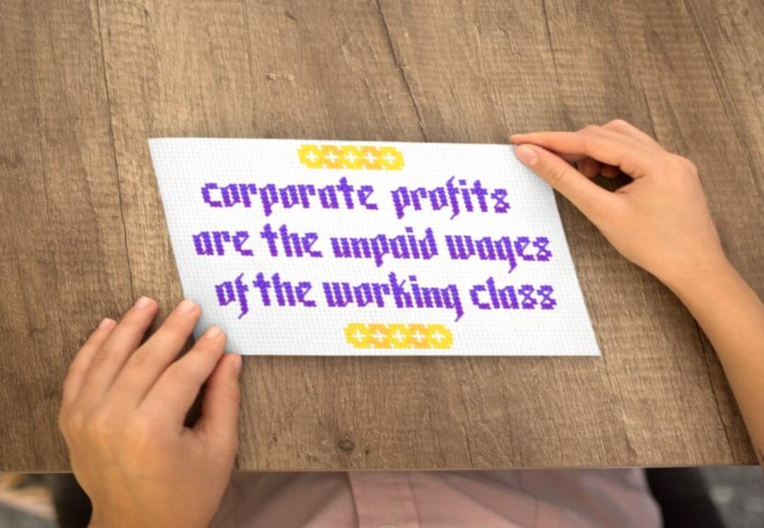 Working Class Solidarity Art Commie Cross-stitch Antiwork Art Marxist ...
