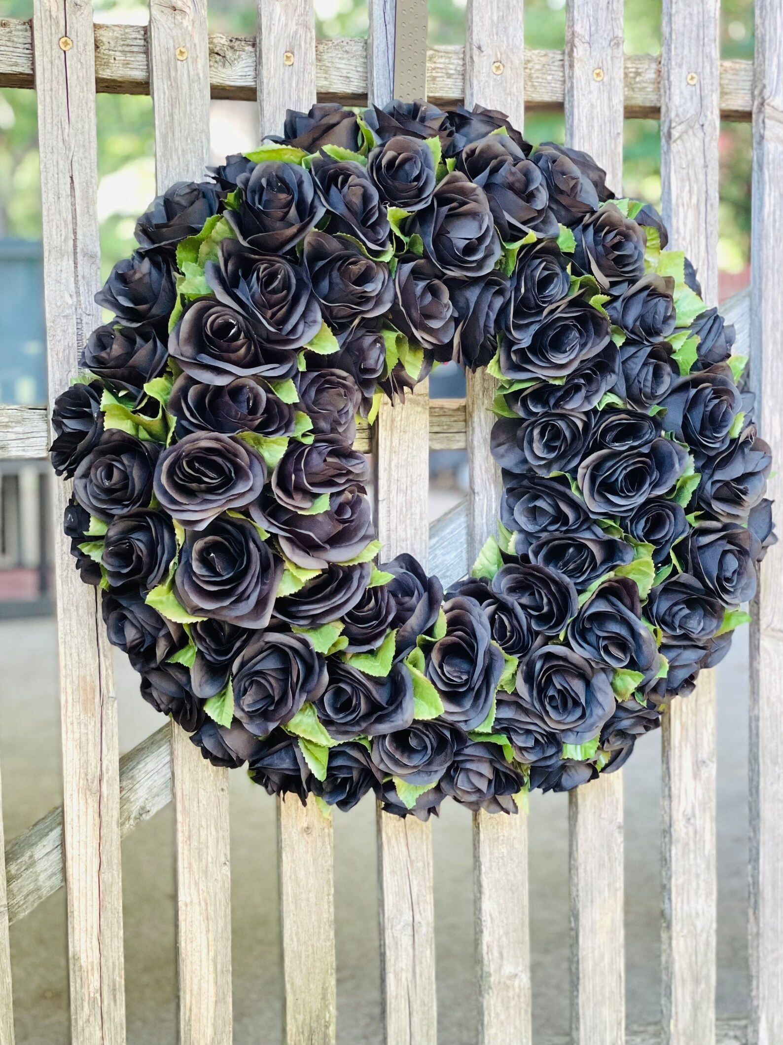 Black Rose Wreath Gothic Floral Wreath Halloween Wreath - Etsy
