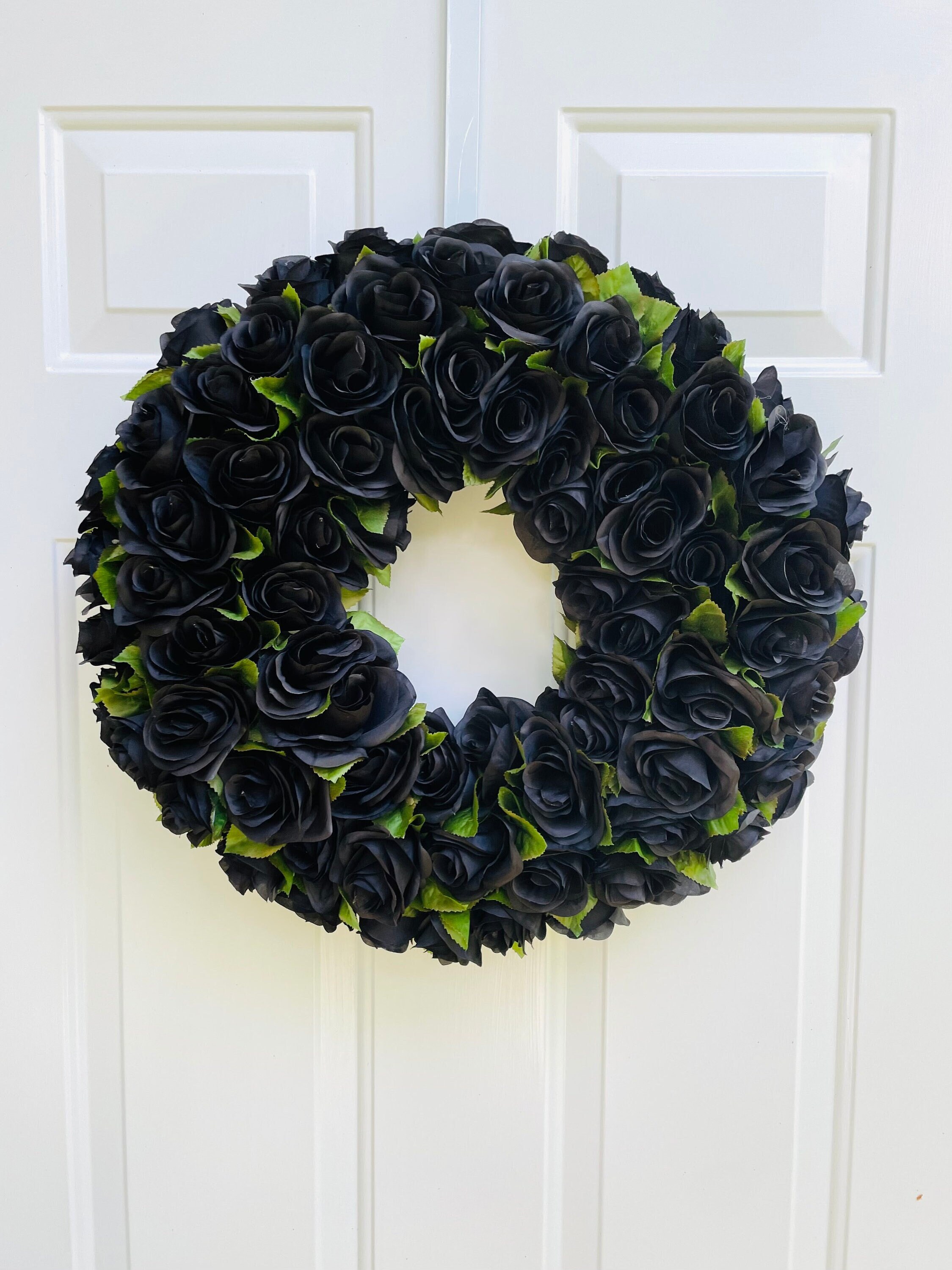 Black Rose Wreath Gothic Floral Wreath Halloween Wreath - Etsy