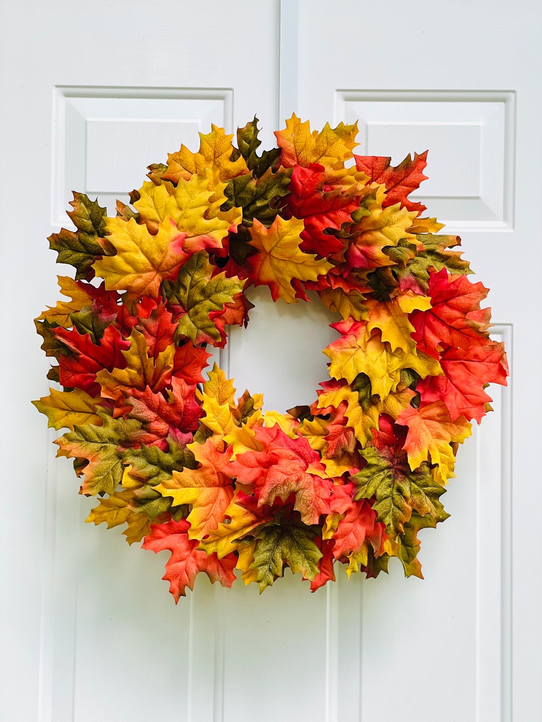 Maple Leaf Wreath, Fall Leaves Wreath, Autumn Leaves Wreath, Fall ...