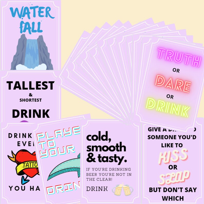 Drinking Card Game - Etsy