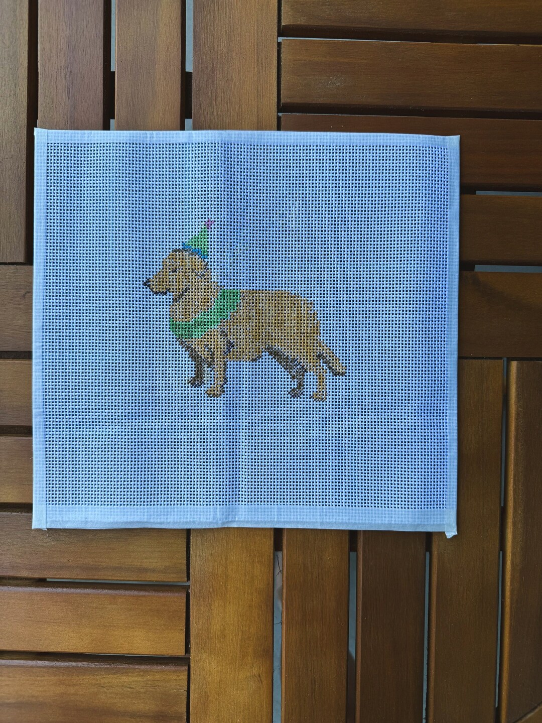 Birthday Golden Retriever Needlepoint Canvas - Etsy