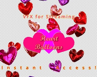 Heart Balloons | Animated Overlay | VFX for Twitch, OBS, Streamelements ...