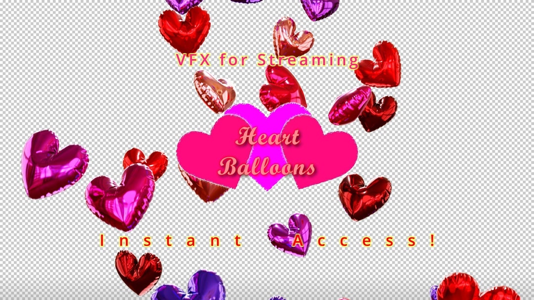 Heart Balloons | Animated Overlay | VFX for Twitch, OBS, Streamelements ...