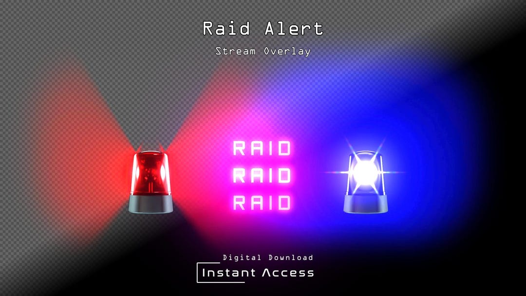 Raid Alert – Red & Blue Flashing Lights | Animated Twitch Overlay | VFX ...