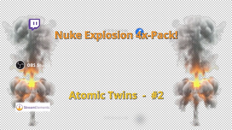 Nuke Explosion | Overlay 4-pack | Animated Reaction Stream Effects ...