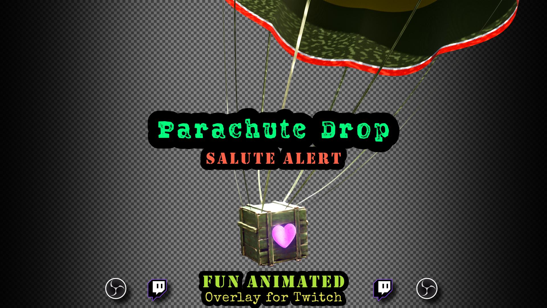 Parachute Drop Salute | Animated Stream Alert Overlay for Twitch, OBS ...