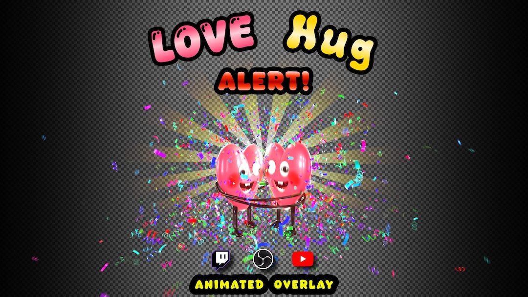 Love Hug Alert | Animated Overlay for !hug • Follows • Subs • Donations ...