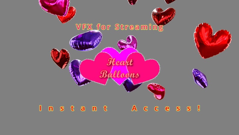 Heart Balloons | Animated Overlay | VFX for Twitch, OBS, Streamelements ...