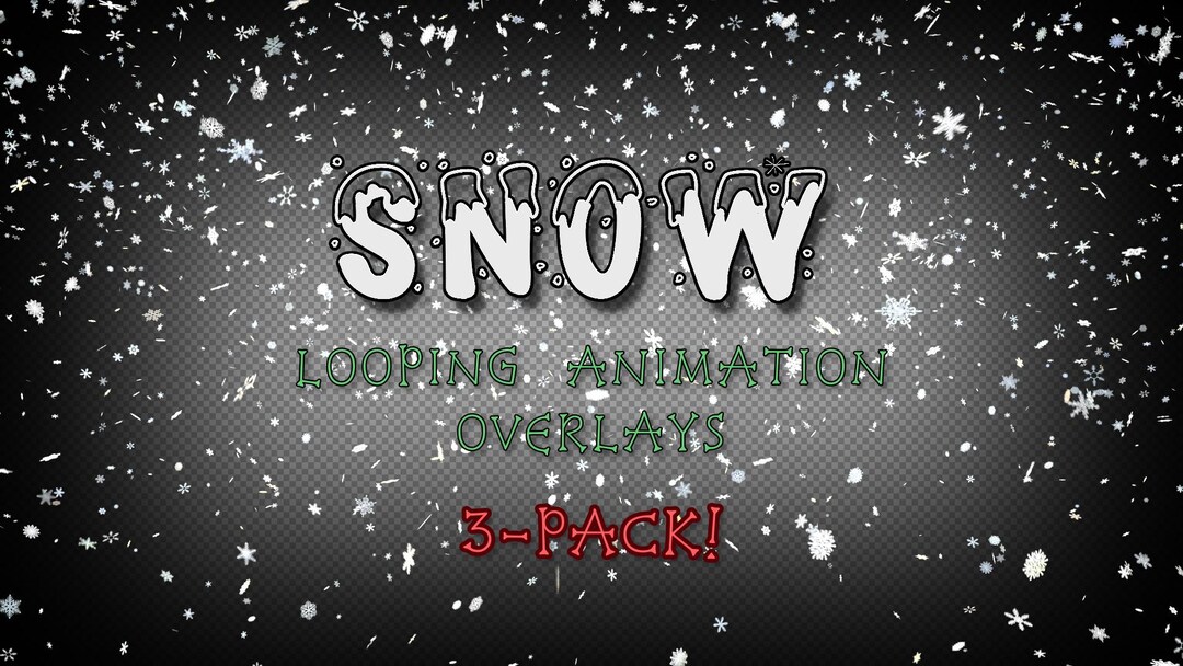 Snow Overlay | 3-pack | Animated Winter Looping Stream Decorations for ...