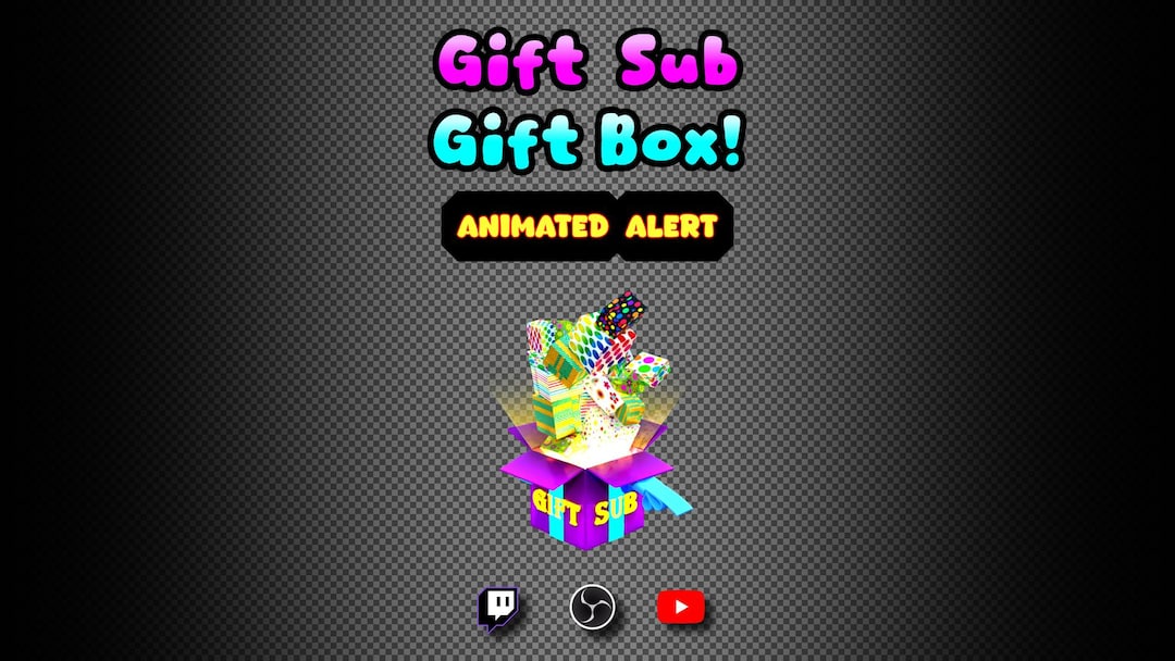 Gift Sub Alert | Animated Gift Box Overlay for Twitch & OBS | Stream ...