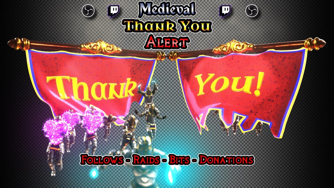 Thank You Alert | Fun Medieval Knight Overlay Animation | Twitch ...