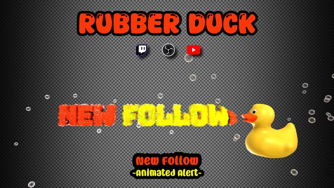 Rubber Duck | New Follow Alert | Animated Twitch Overlay for Stream ...