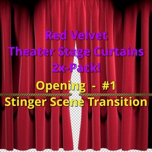 Red Velvet Theater Stage Curtains | 2x Stinger Pack | Twitch Stream ...