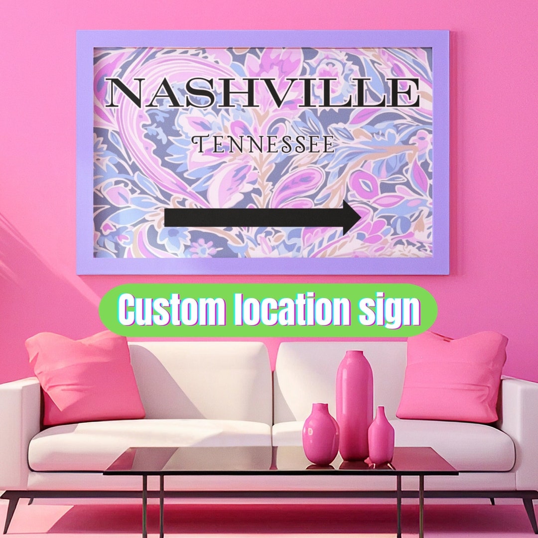 Custom Location Sign: Floral Preppy Dorm Decor (digital Download) - Etsy