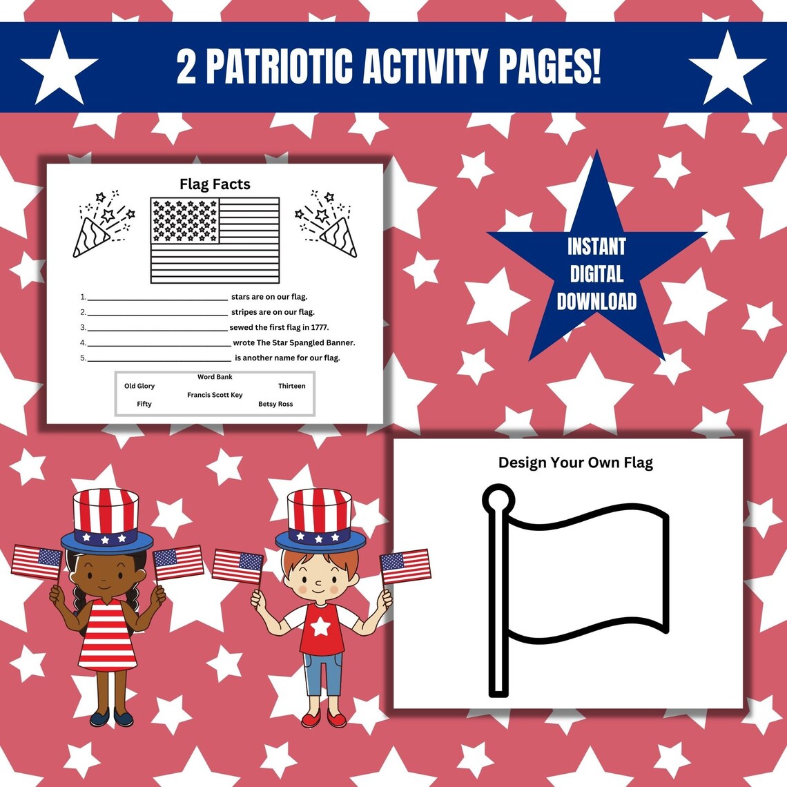 Flag Day Activity Bundle, Kids Coloring, June 14, Flag Day Classroom ...