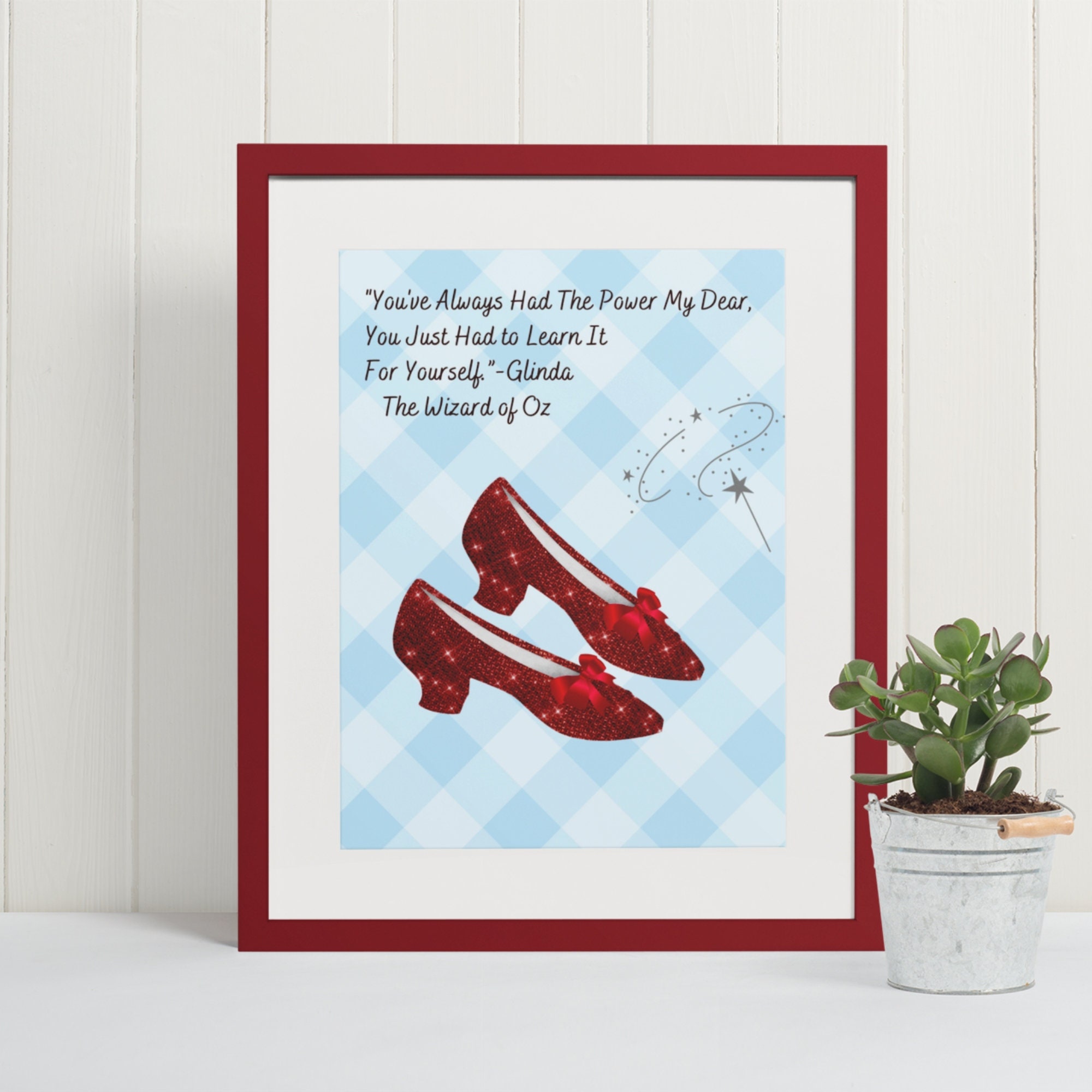 Wizard of Oz Art Prints: Ruby Slippers & Emerald Heart (digital ...