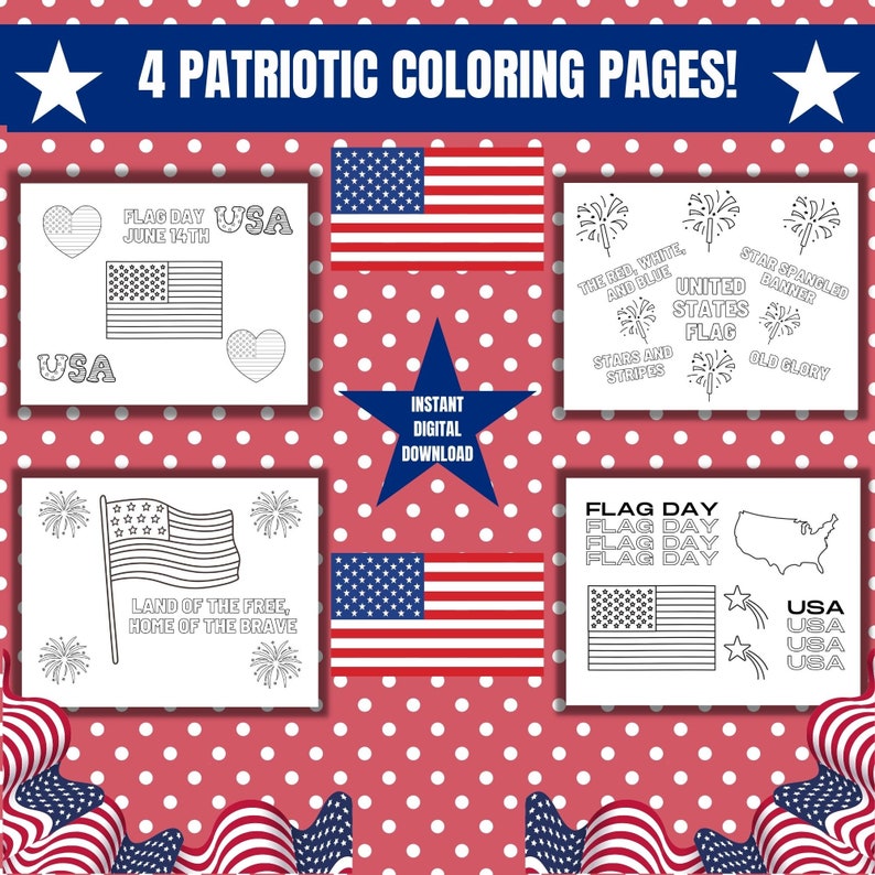Flag Day Activity Bundle, Kids Coloring, June 14, Flag Day Classroom ...