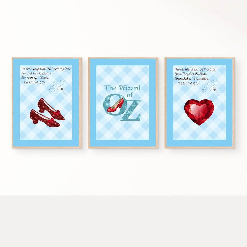 Wizard of Oz Art Prints: Ruby Slippers, Blue Gingham (digital Download ...