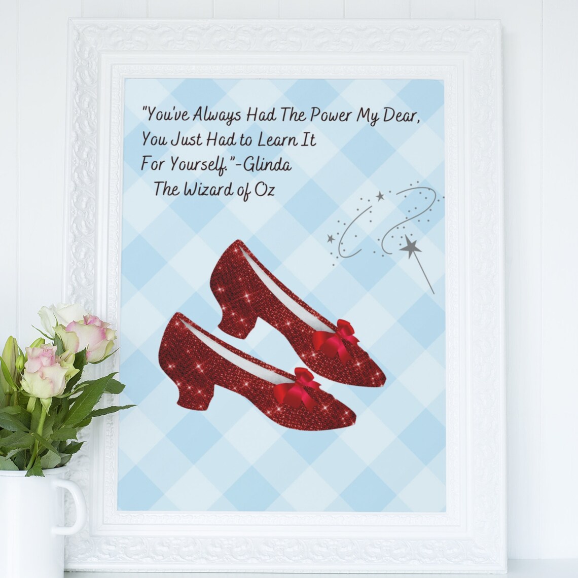 Wizard of Oz Art Prints: Ruby Slippers & Emerald Heart (digital ...