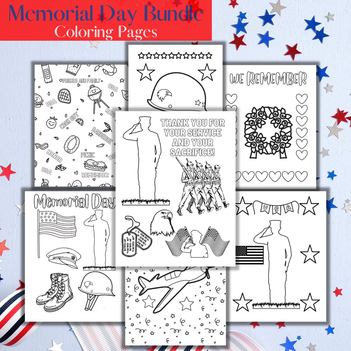Memorial Day Bundle, Kids Coloring, May 29, Memorial Day Classroom, May ...