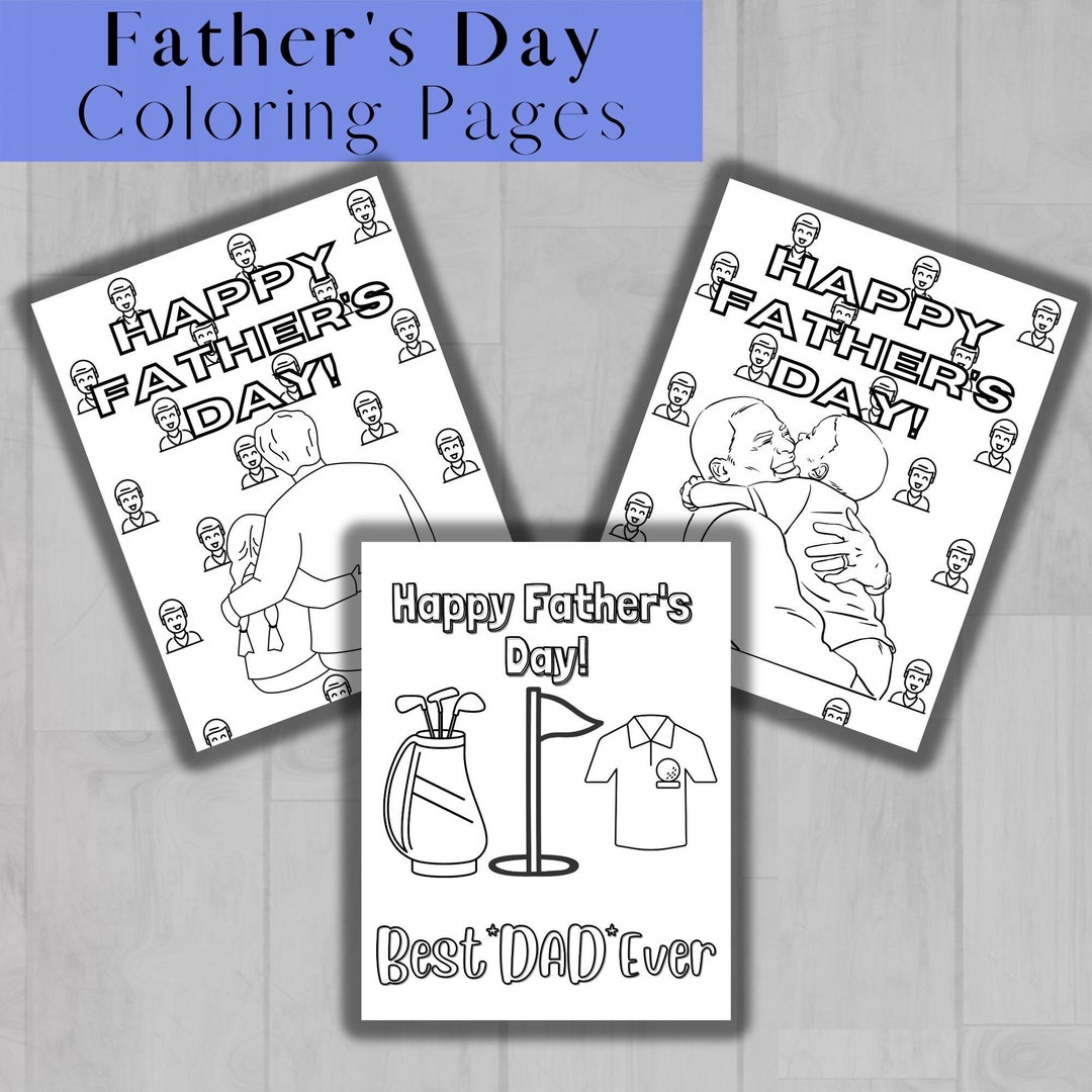 Father's Day Coloring Pages: Dad & Kids Activity (digital Download) - Etsy