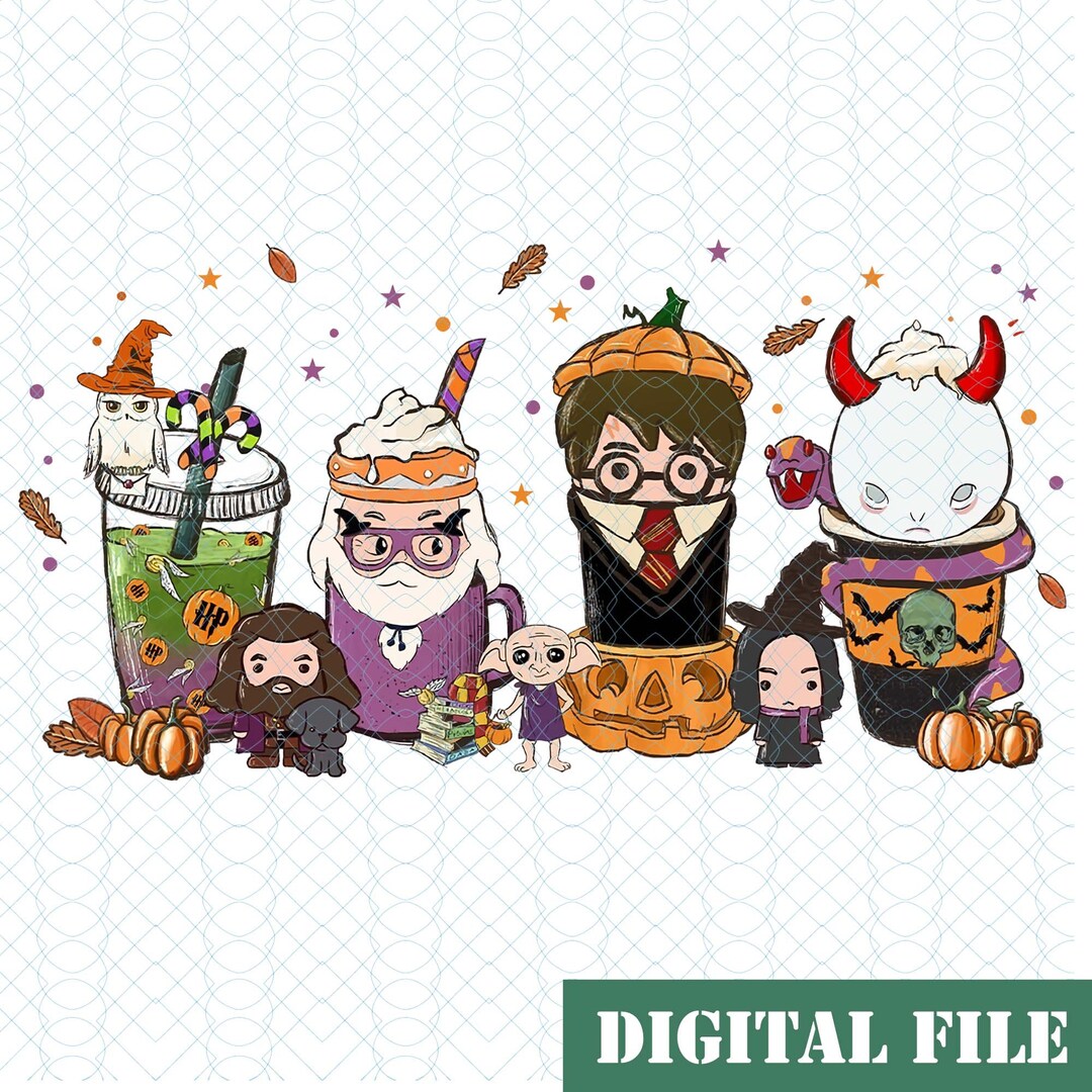 Harry Fall Coffee Latte Png, Halloween Coffee Png, Harry Coffee Latte ...