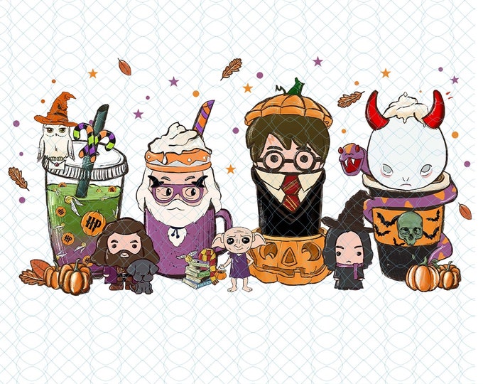 Harry Fall Coffee Latte Png, Halloween Coffee Png, Harry Coffee Latte ...