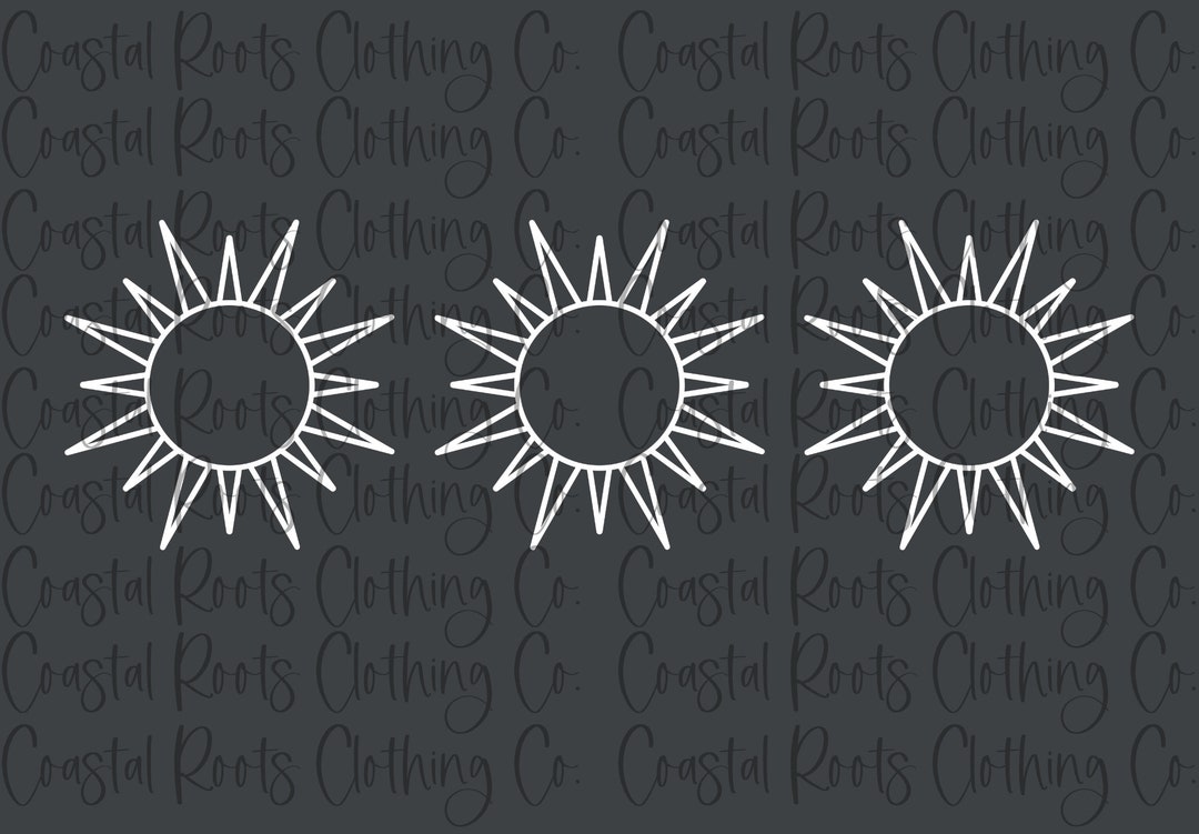Sun Outline Trio PNG - Etsy