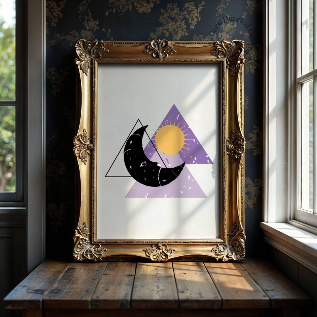 Whimsi Goth Minimalist Moody Moon Whimsi-goth Wall Art Moody Decor ...