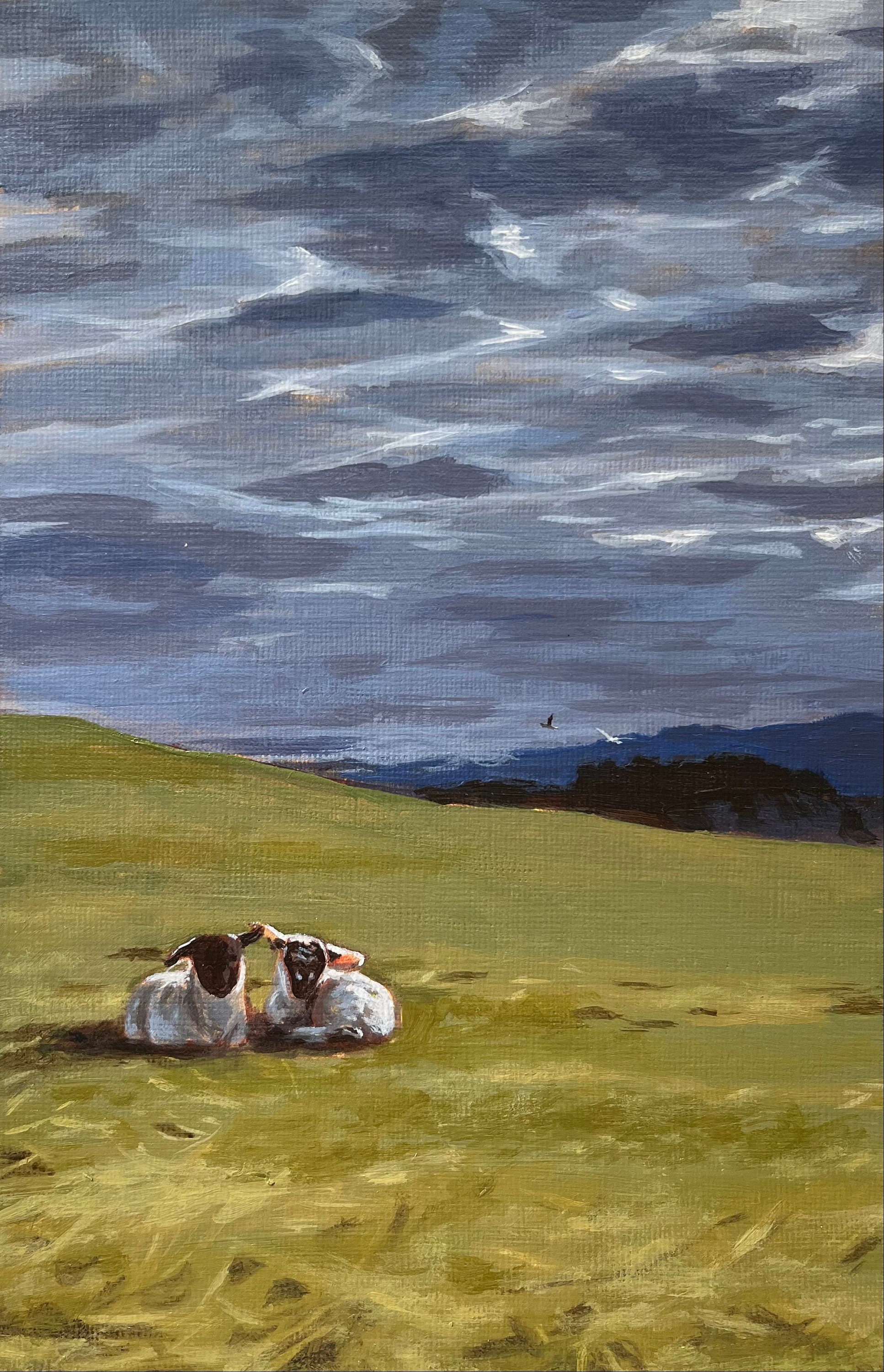 Cuddling Lamb Siblings Original Painting - Etsy