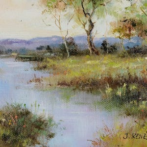 Framed French Landscape, Original Oil Painting, Signed by Jean Reneau ...