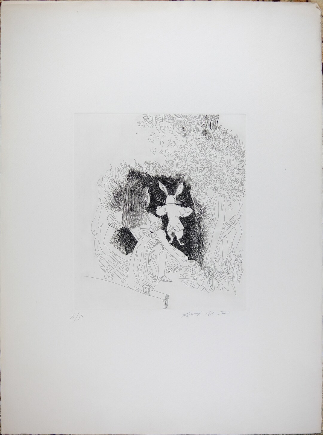 Knox Martin Serigraph, Artist Signed Proof, Alice in Wonderland for ...