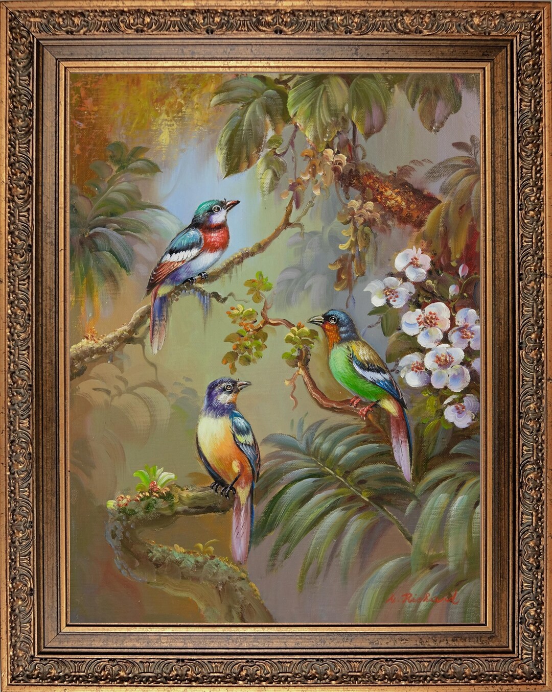 Oil Painting on Canvas, Antique Gold Framed, for Memorable Gift, Wild ...