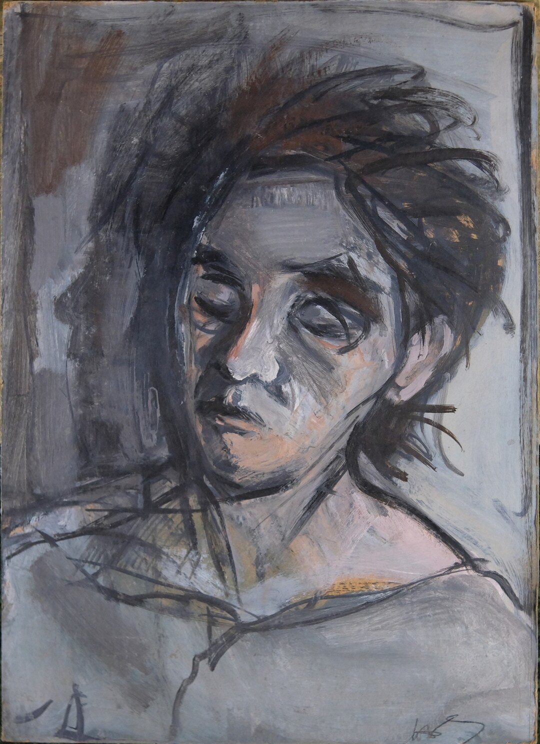 Vintage Portrait Oil Painting by Robert J Harding Jr, 1974, 22x16 ...
