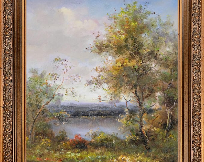 French Impressionist Landscape With Frame, Original Oil Painting ...