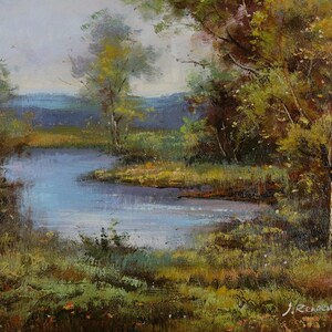 French Landscape With Frame, Original Oil Painting, Signed by Jean ...