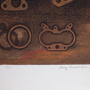 Vintage Abstract Serigraph, VTG Lithograph, Signed by Audrey Grendahl ...