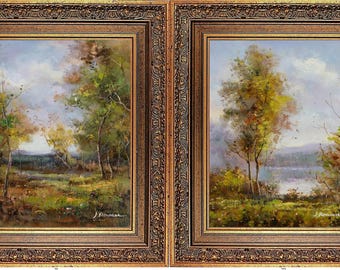 Framed French Landscape, Original Oil Painting, Signed by Jean Reneau ...