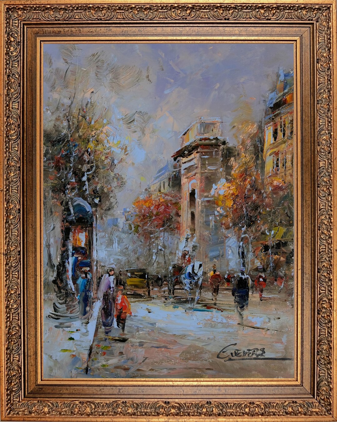 Framed Oil Painting, Paris Arc De Triomphe, Signed C Vevers ...