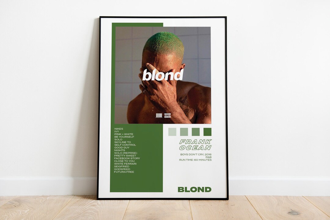Frank Ocean Blonde (blond) Album Artwork Poster - Tracklist Poster ...