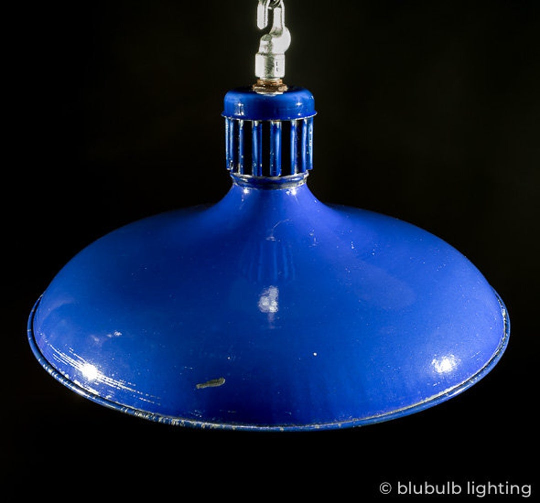 Cobalt Abolite Vintage Industrial Light Fixture - Etsy